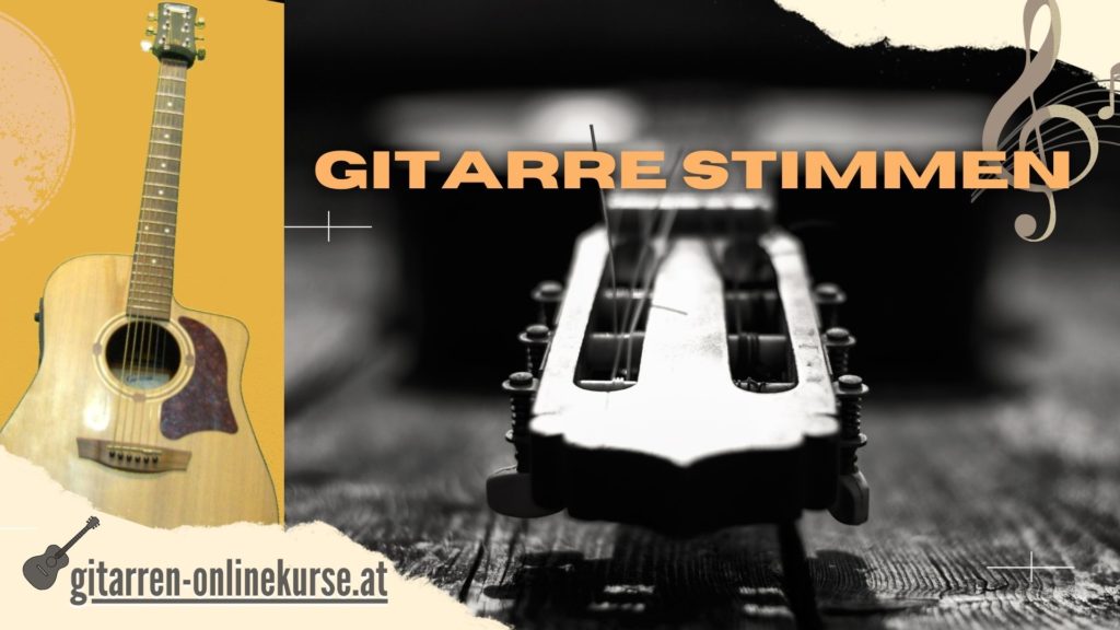 Gitarre stimmen mit dem Stimmgerät, Gehör und die Saiten untereinander